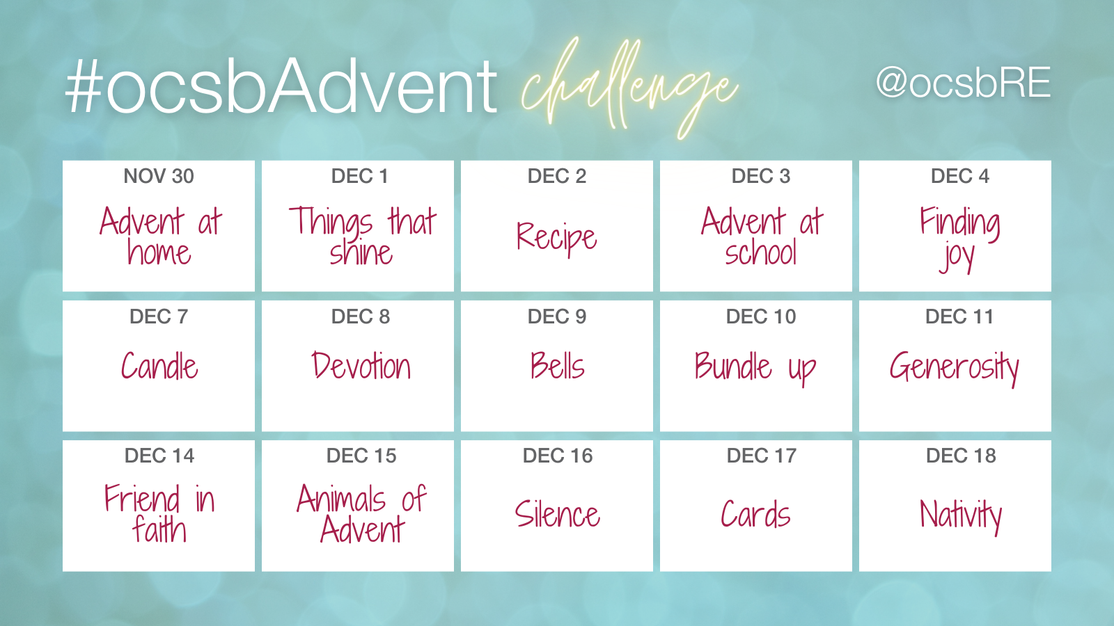 Share Advent with our photo challenge – The Ottawa Catholic School Board